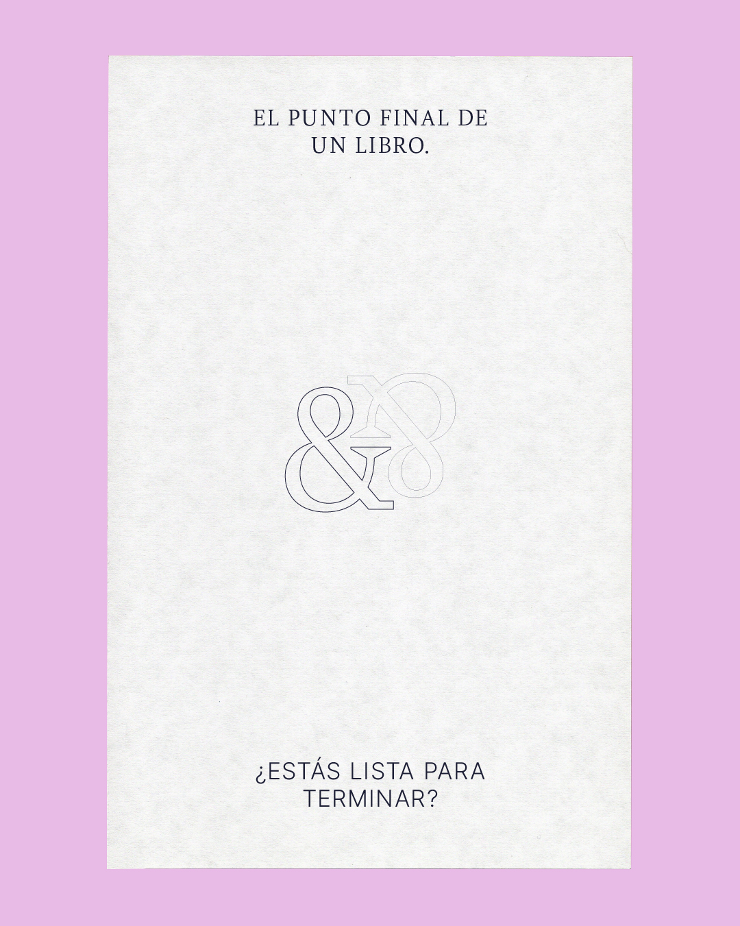 El punto final de un libro. ¿Estás lista para terminar? - Ritmo media
